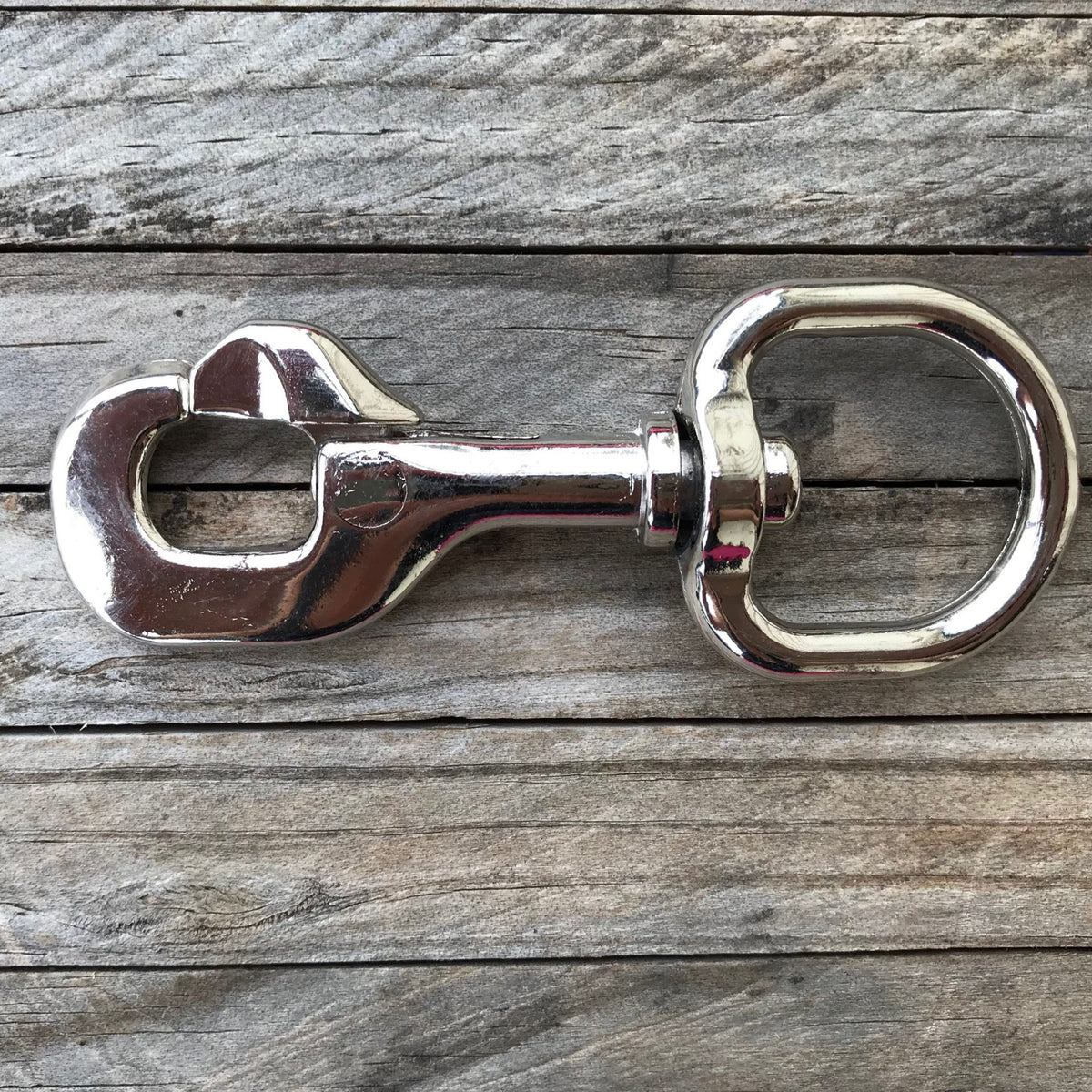 Nickel-Plated Round Eye Snap Clip – 96mm Long, 25mm Eye - TCD Supplies