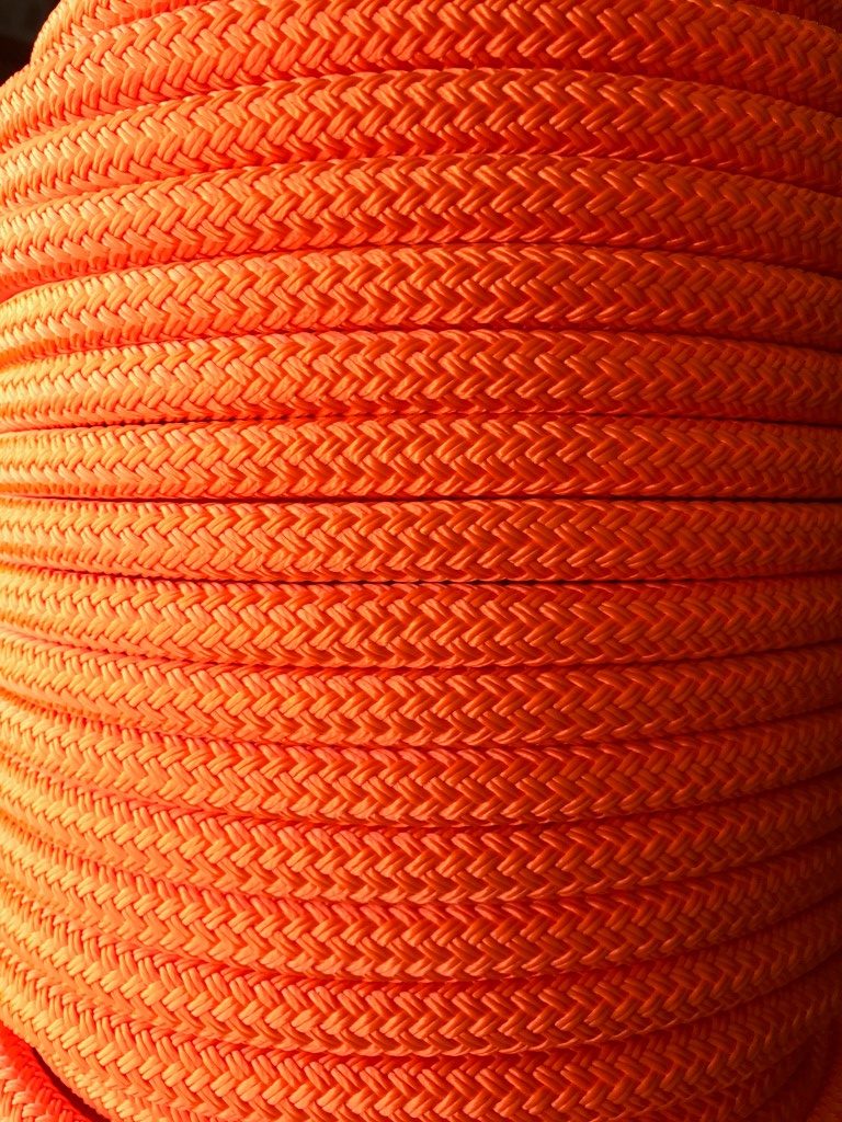 14mm Orange Polyester Rope – Heavy-Duty Double Braid - TCD Supplies