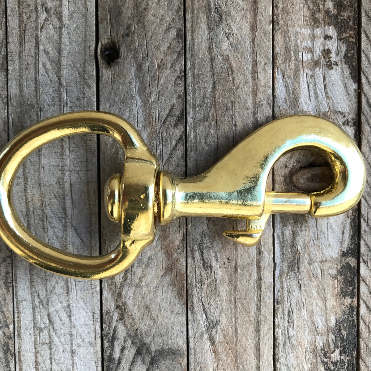 Solid Brass Swivel Snap 92mm Long - 1'' Round Eye - TCD Supplies