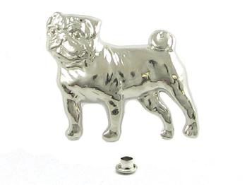 Pug Dog Rivet – 22mm x 20mm, Nickel Plated - TCD Supplies