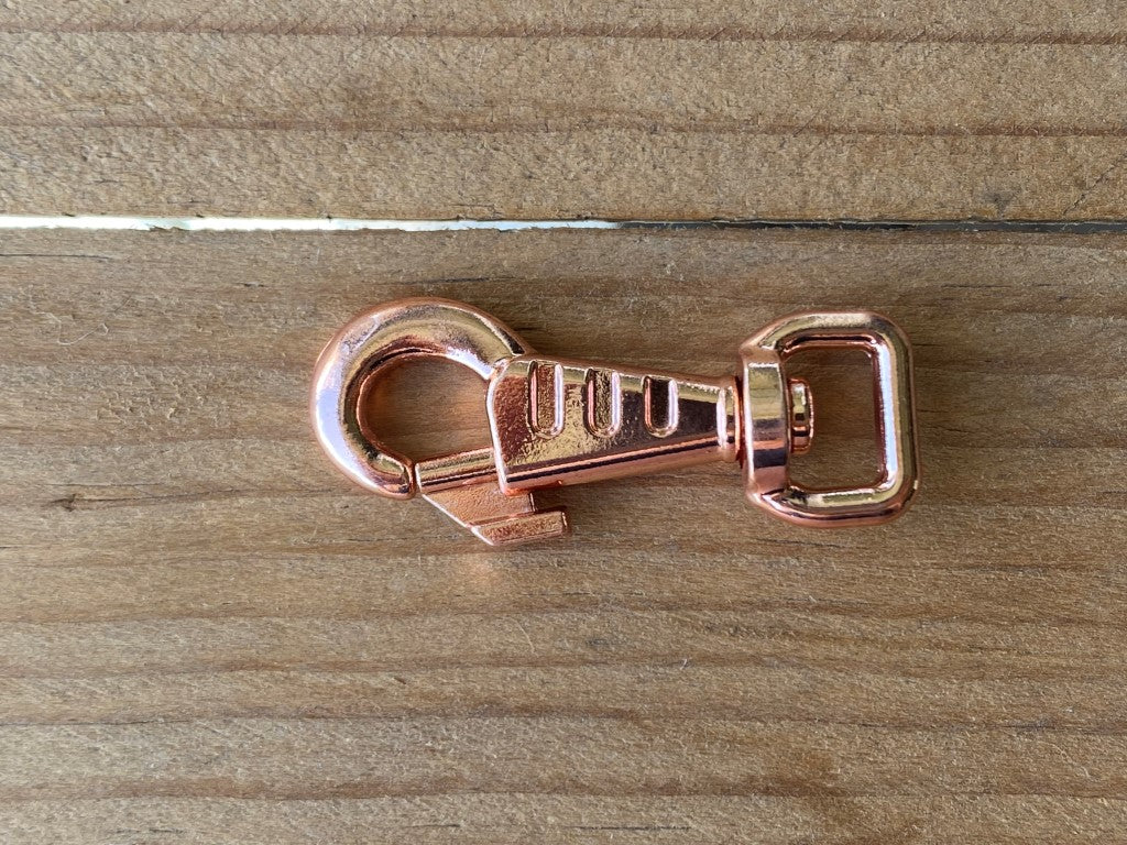 Rose Gold - Grooved Body Snap - 48mm Long - 10mm Square Eye - TCD Supplies